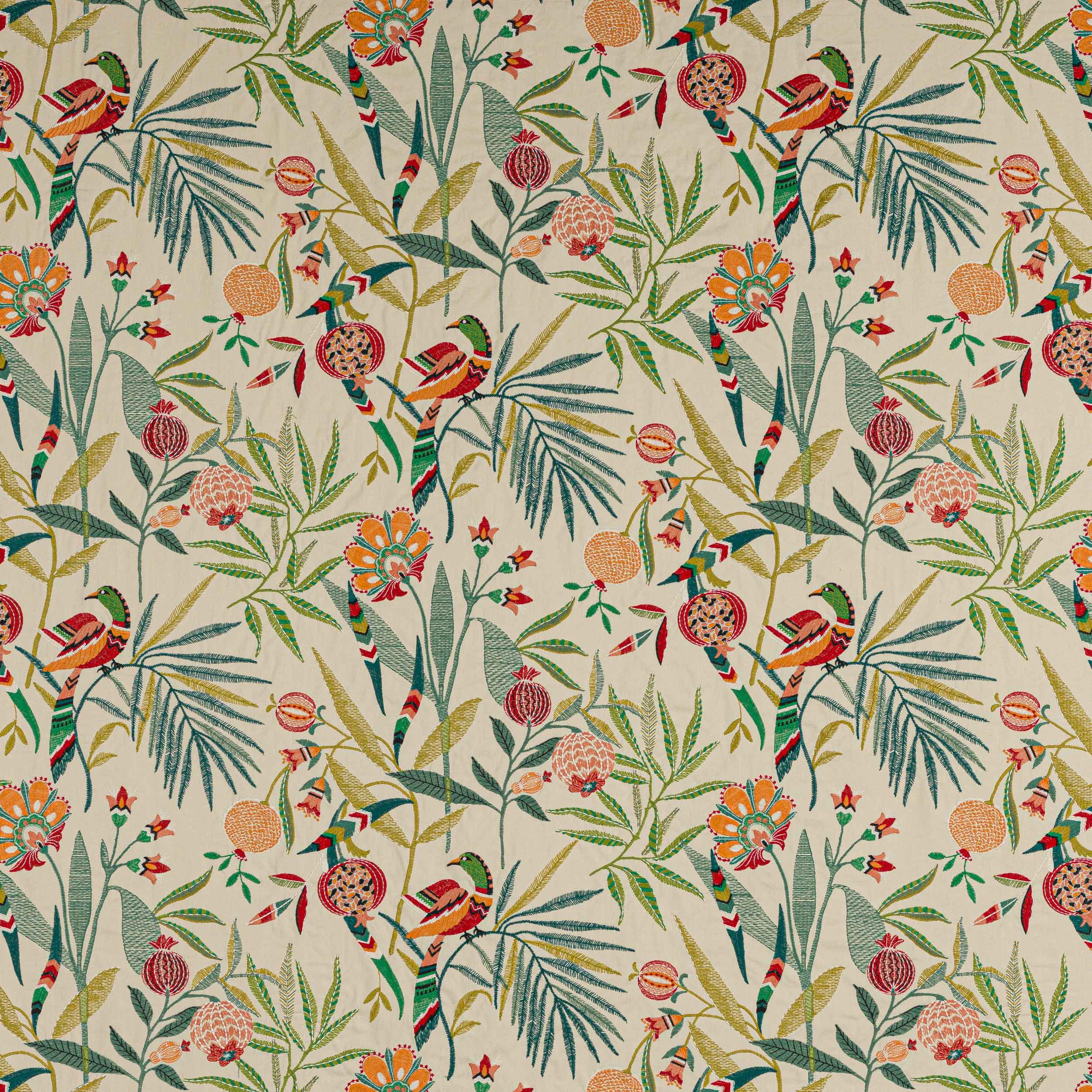 Pomegranate Tree, red, green - Cowtan & Tout Design Library